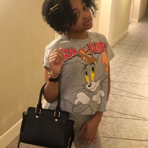 Tops | Tom Jerry Heather Grey Crop Top | Poshmark